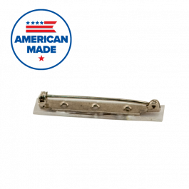 Nickel Plated Pinback Premier Badge Finding with Safety Clasp