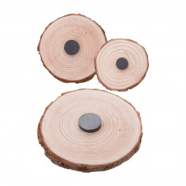 Raw Round Wood Fridge Magnet