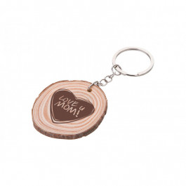 Raw Round Wood Key Chain