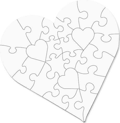Printable Heart Puzzle Template Custom Heart Puzzle. Personalized Heart ...