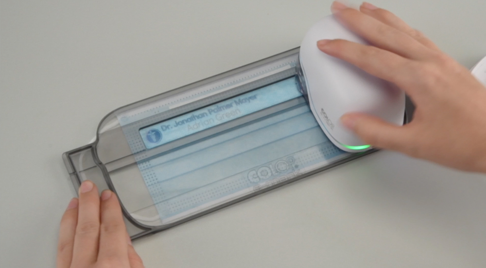 How to print using the Ruler accessory with the COLOP e-mark handheld printer. | JPPlus